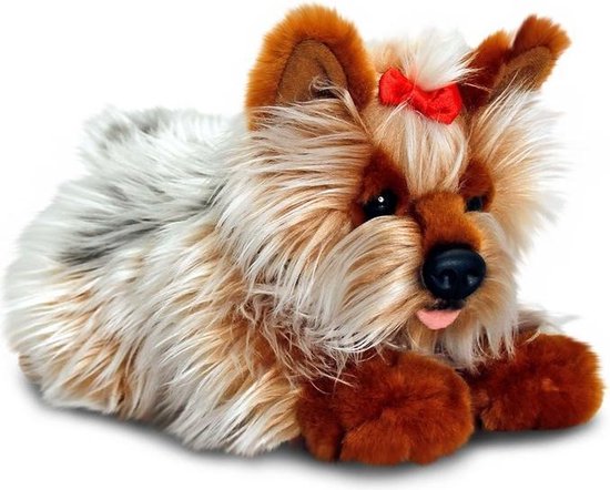 Pluche yorkie hond bruin 30 cm | bol.com