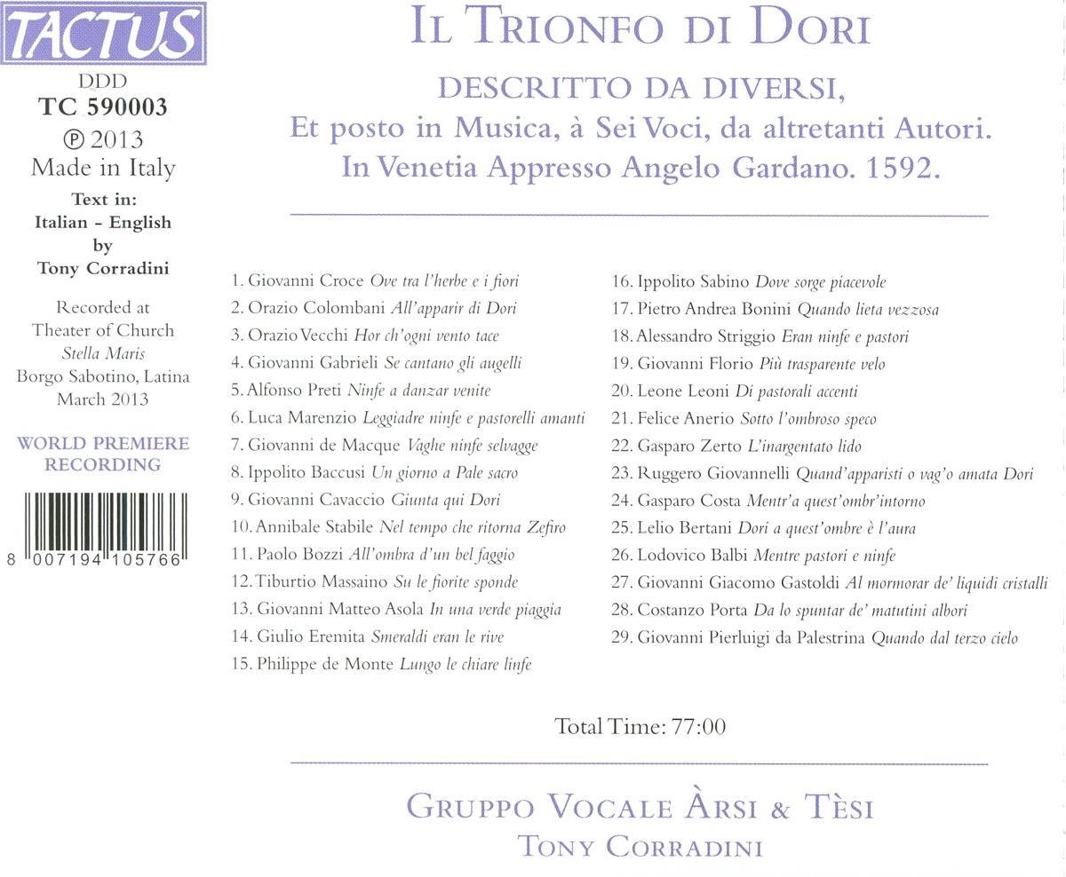Gruppo Vocale Arsi & Tesi, Tony Corradini - Il Trionfo Di Dori Venezia ...