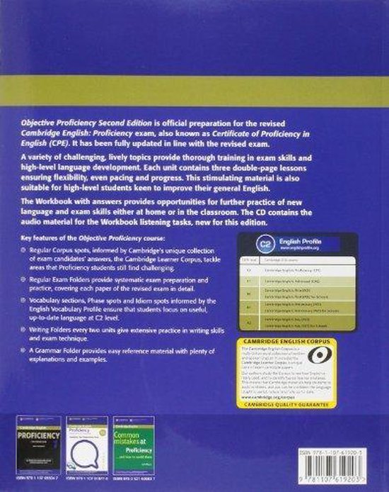 Objective Proficiency workbook + answers + audio-cd | 9781107619203 ...