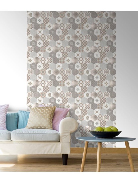 Home tegels beige/grijs behang (vliesbehang, beige) | bol.com