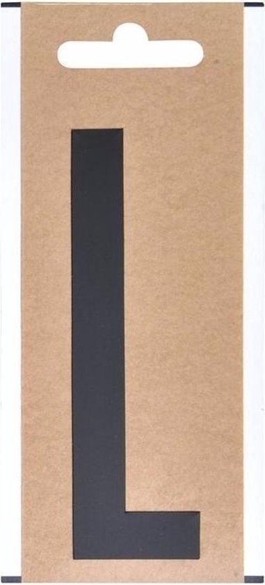 Letter sticker L zwart 10 cm | bol