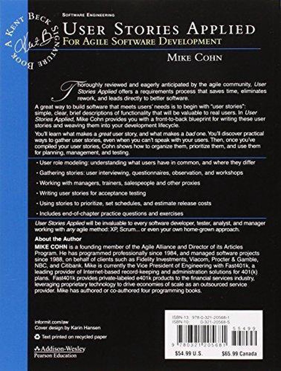 User Stories Applied | 9780321205681 | Mike Cohn | Boeken | bol.com