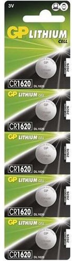 50 Stuks (10 Blister a 5st) GP CR1620 3v lithium knoopcelbatterij | bol.com