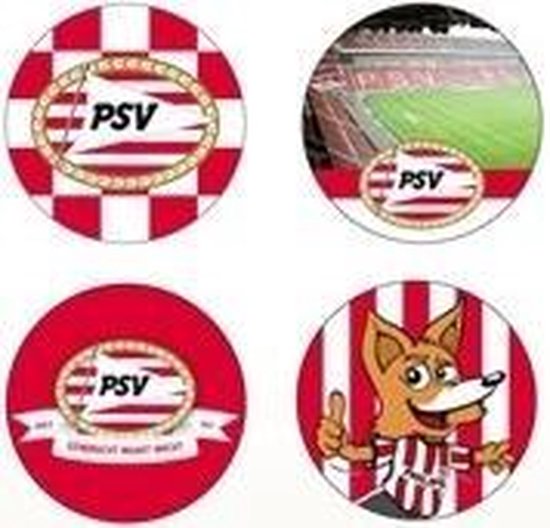PSV Badge - Buttons - 4 Stuks - Rood / Wit | bol