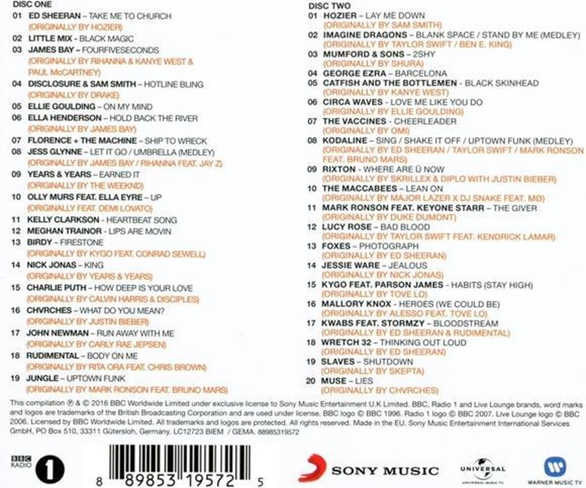 Bbc Radio 1's Live Lounge, various artists | CD (album) | Muziek | bol.com