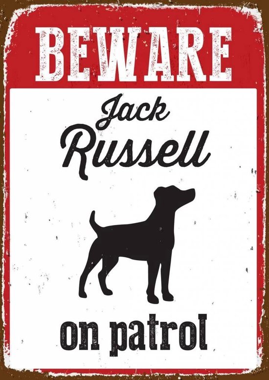 Jack Russell Terrier Waakbord - Beware on Patrol | bol.com Jack Russell Terrier Waakbord - Beware on Patrol | bol.com
