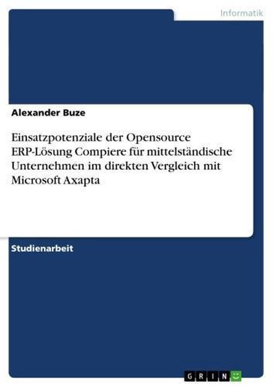 Einsatzpotenziale Der Opensource Erp-L Sung Compiere F R Mittelst Ndische Unternehmen... | bol.com