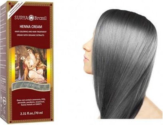 Surya Brasil Henna Cream Haarverf - Silver Fox - 70ml | bol