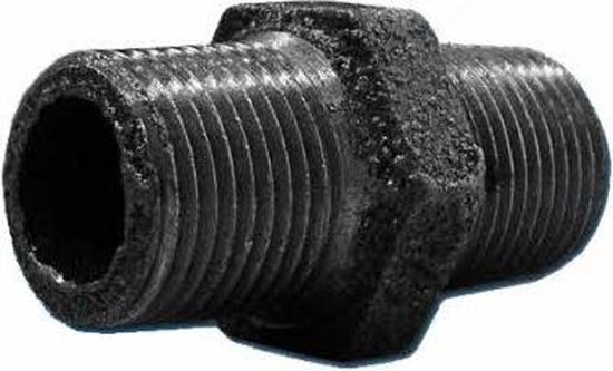 Nefit Ind Nr280 dubbele nippel met 2 x buitendraad 1/2 zwart | bol