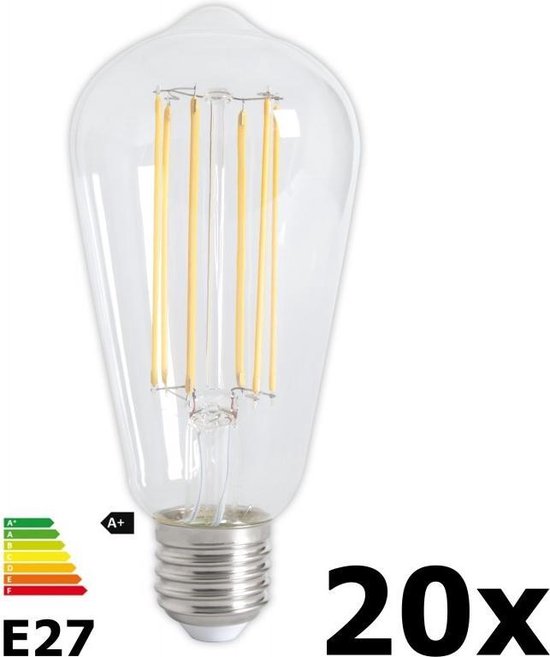20 stuks - Vintage LED Lamp 240V 4W 350lm E27 ST64 Helder 2300K Dimbaar | bol.com