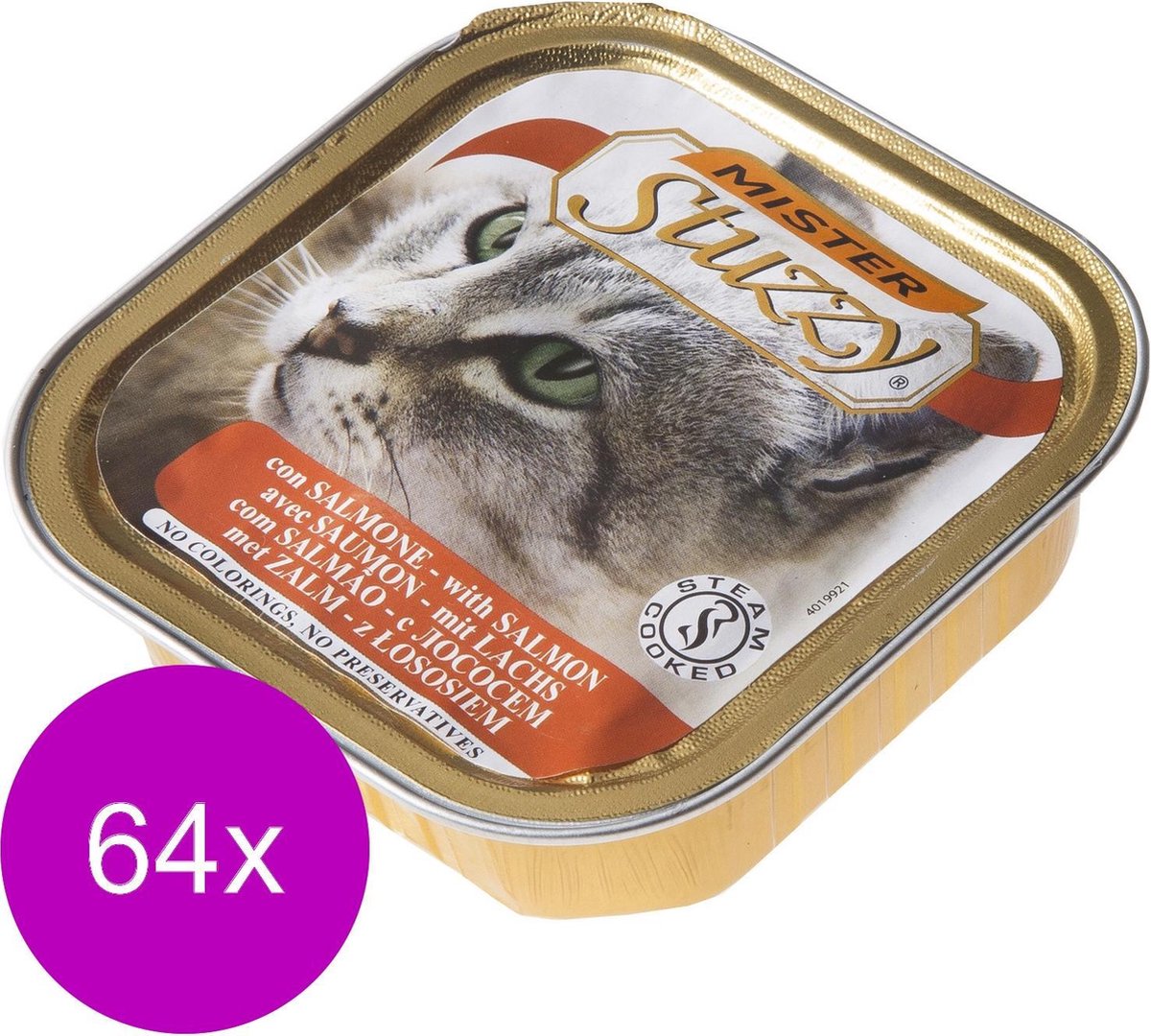 Mister Stuzzy Cat Paté 100 g - Kattenvoer - 64 x Zalm | bol.com