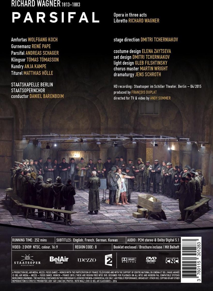 Staatskapelle Berlin & Barenboim - Parsifal (2 DVD), Schager | Muziek ...