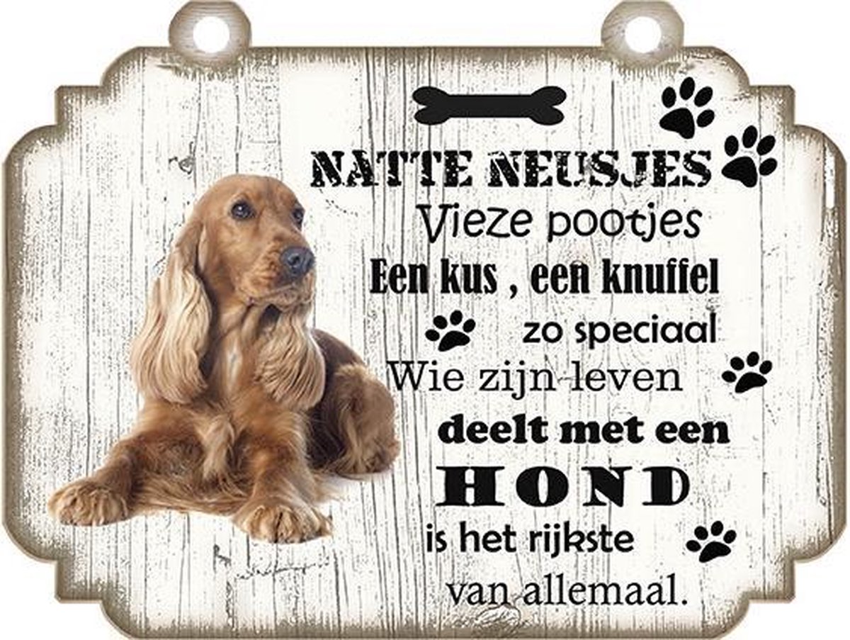 Spreukenbordje Hond: Engelse Cockerspaniël | bol