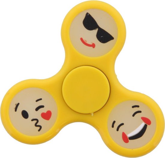 Gele Fidget spinner met Emoji. | Games | bol