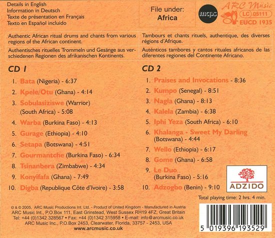 Ritual Songs And Dances From Africa, Adzido | CD (album) | Muziek | bol.