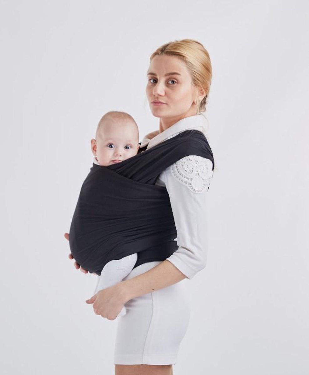Ergonomische draagdoek zwart - "Baby mother loves you" - Biologisch ...