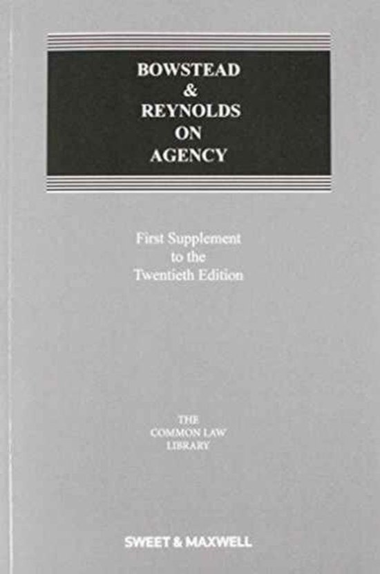 Bowstead and Reynolds on Agency | 9780414055476 | Boeken | bol