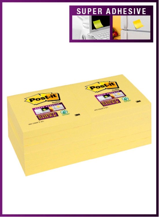 Post-it® Super Sticky Notes - Canary Yellow™ - 76 x 76 mm | bol