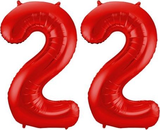 Cijfer 22 Rood Helium 86 cm | bol.com