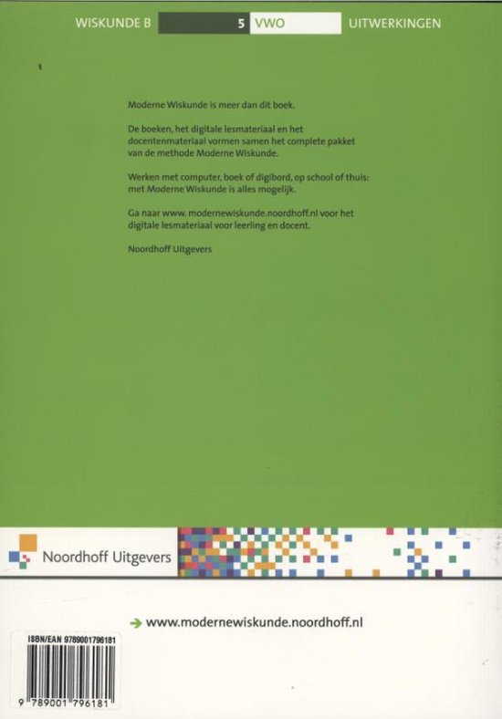 Uitwerkingen 5 vwo B Moderne wiskunde | 9789001796181 | Jos Baars ...