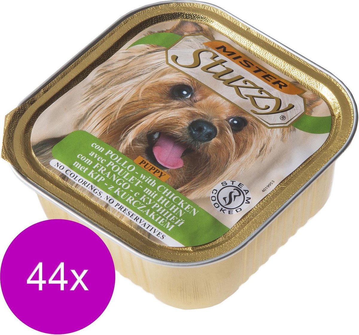 Mister Stuzzy Dog Paté Puppy - Hondenvoer - 44 x Kip 150 g | bol.com
