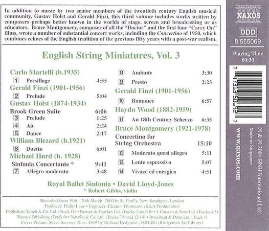 Royal Ballet Sinfonia - English String Miniatures 3 (CD), Royal Ballet ...
