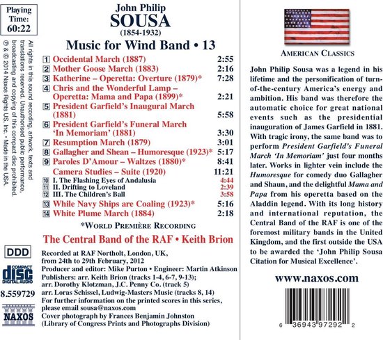 Sousa,music For Wind Band: Various, Keith Brion | CD (album) | Muziek ...