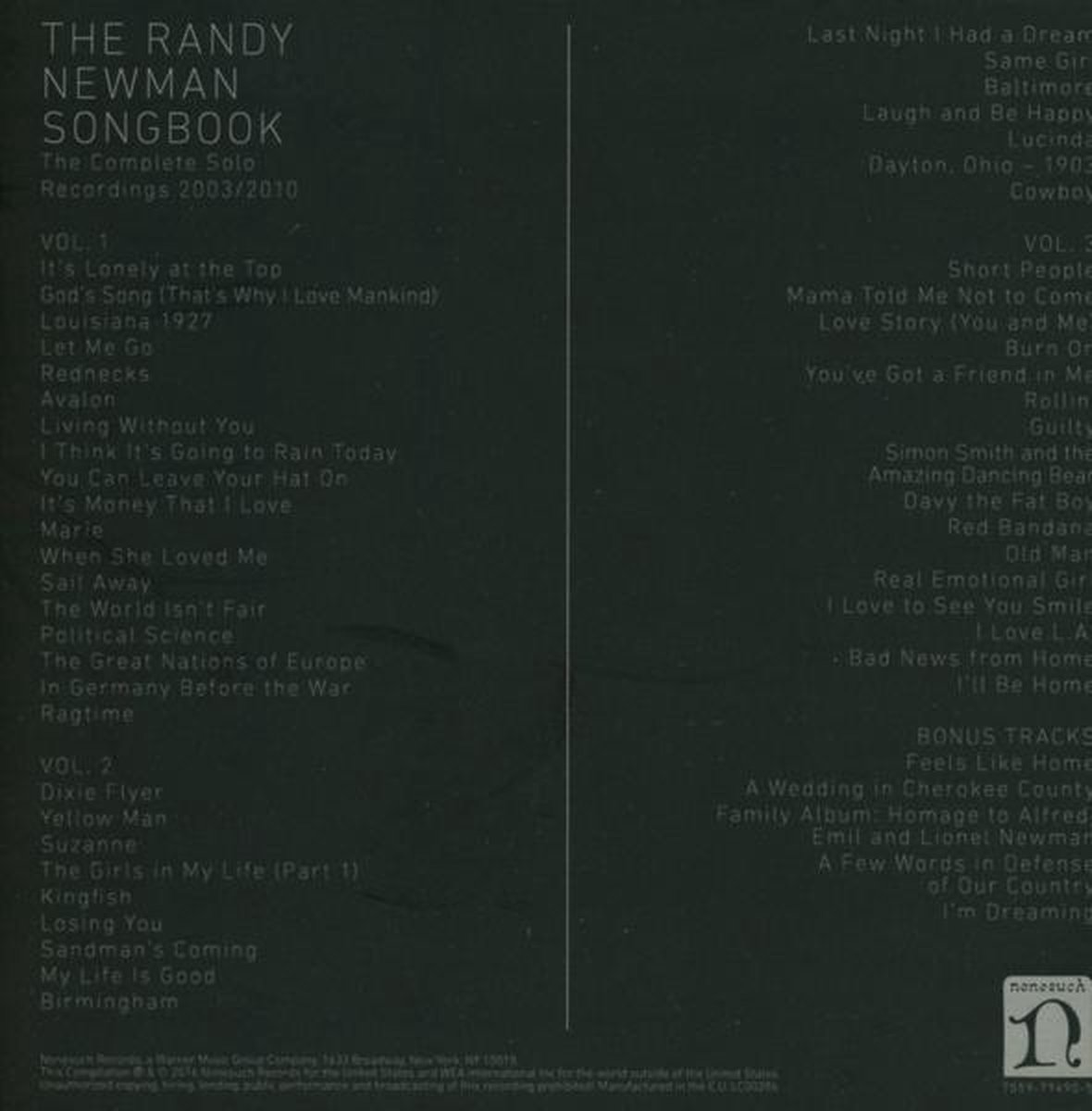 Newman Randy - Randy Newman Songbook, Randy Newman | CD (album ...