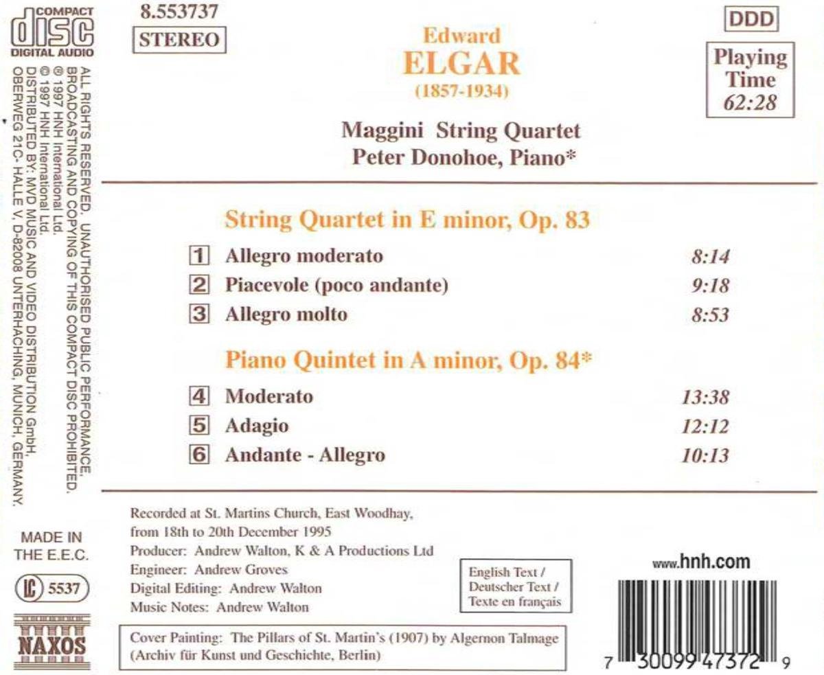 Elgar: String Quartet, Piano Quintet / Donohoe, Maggini, Maggini String Quartet | CD... | bol.com