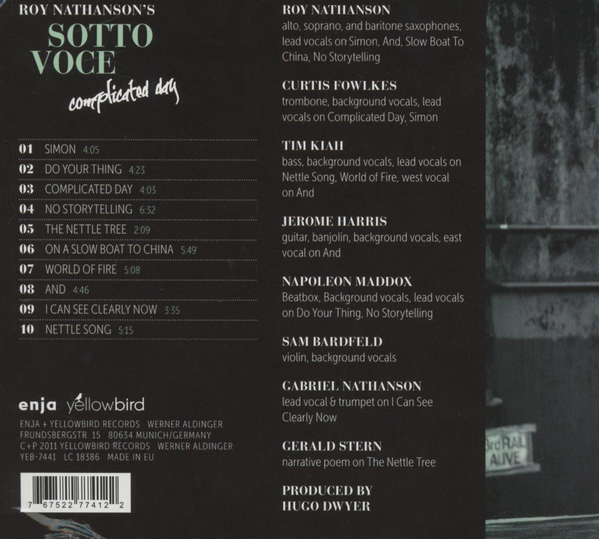 Roy Nathanson's Sotto Voce : Complicated Day (CD), Tim Kiah | Muziek ...