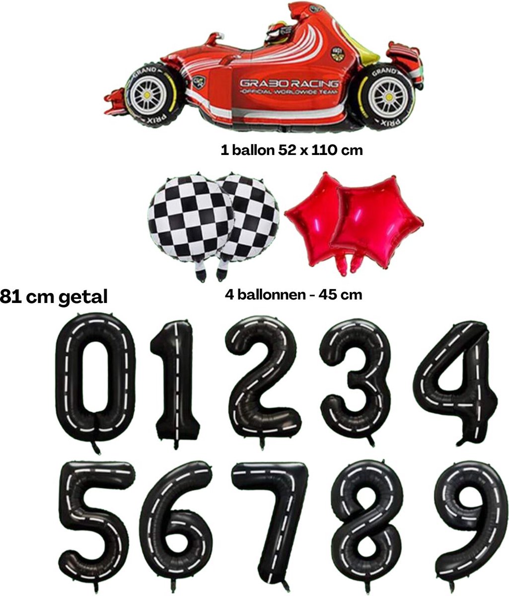 Set van 6 folie ballonnen - thema - verjaardag race formule 1 thema ...