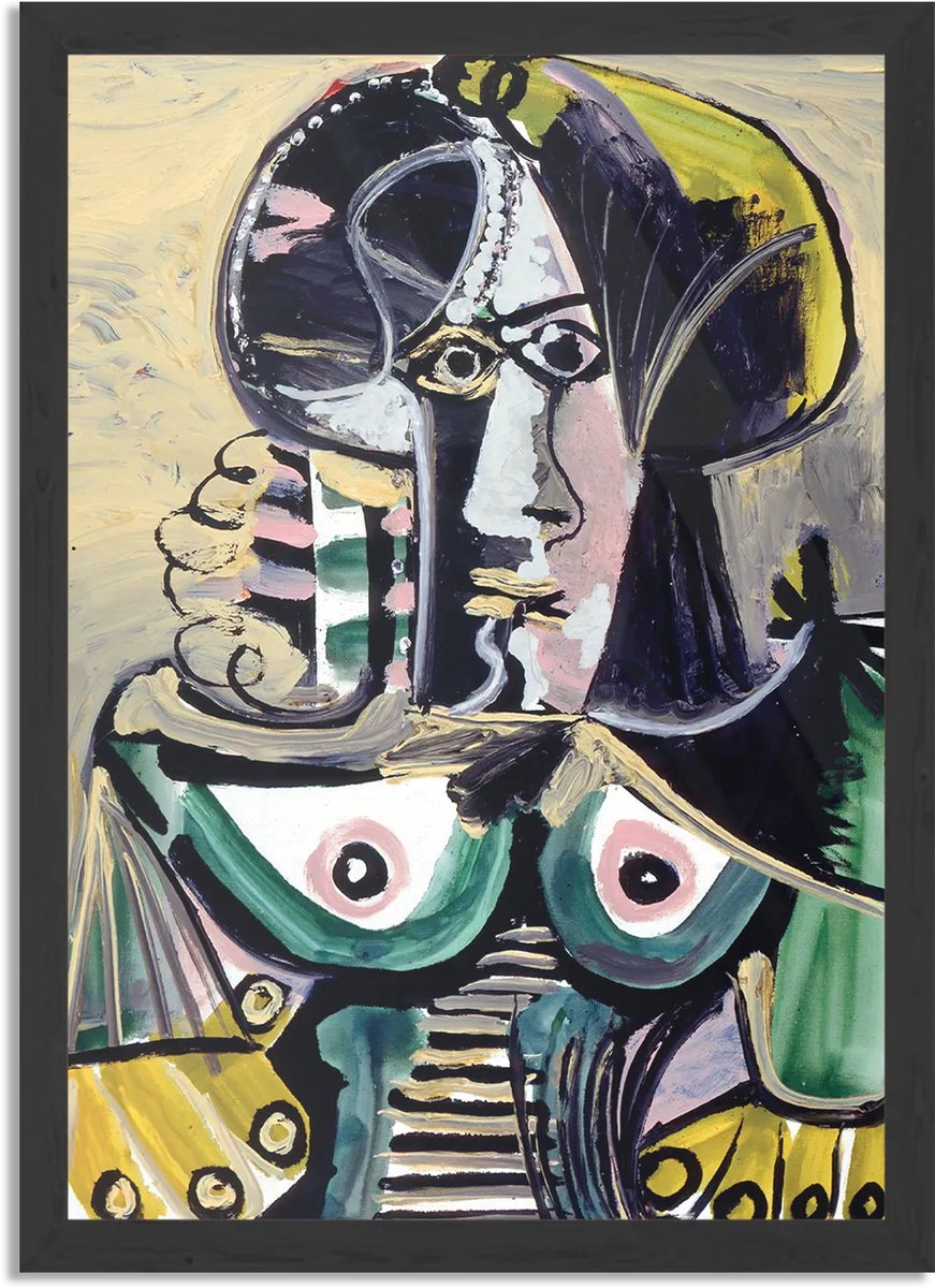 Poster Picasso Portret van een vrouw 1971 Rechthoek Verticaal Met Lijst ...