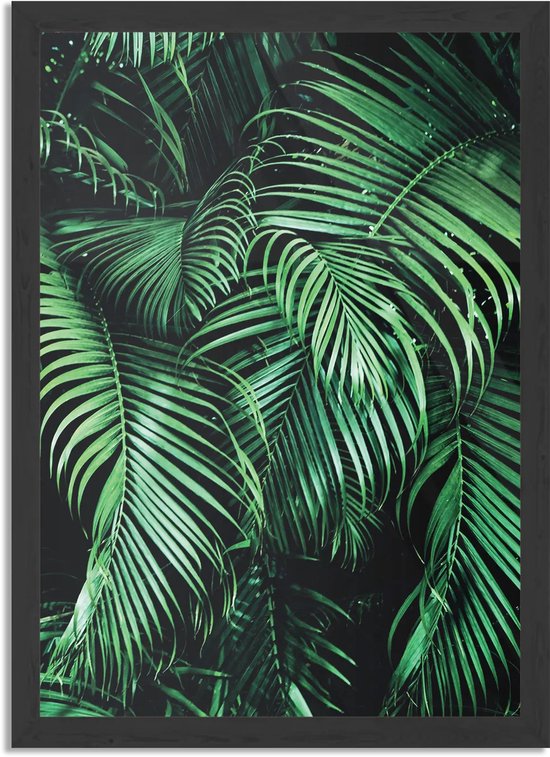 Poster Groen blad Rechthoek Verticaal Met Lijst XL (50 X 70 CM ...