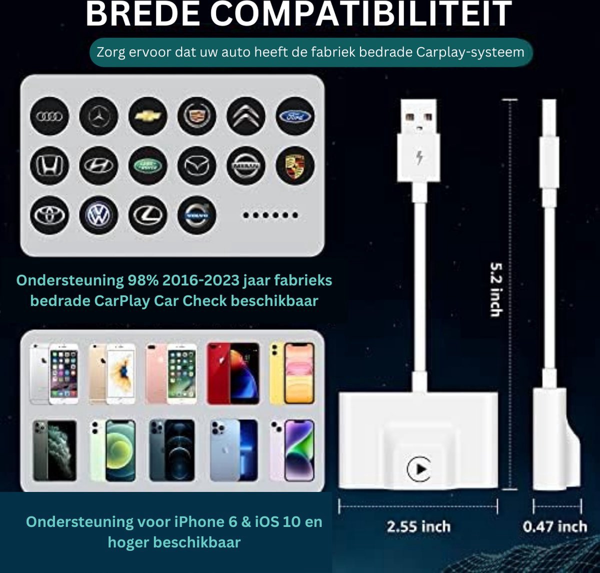 Carplay Dongle - Carplay Draadloos - Carplay Apple - Wireless Carplay | bol