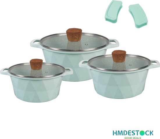 Royal Swiss - Braadpannen set - mintgroen - 6 Delig - Inclusief Deksel ...