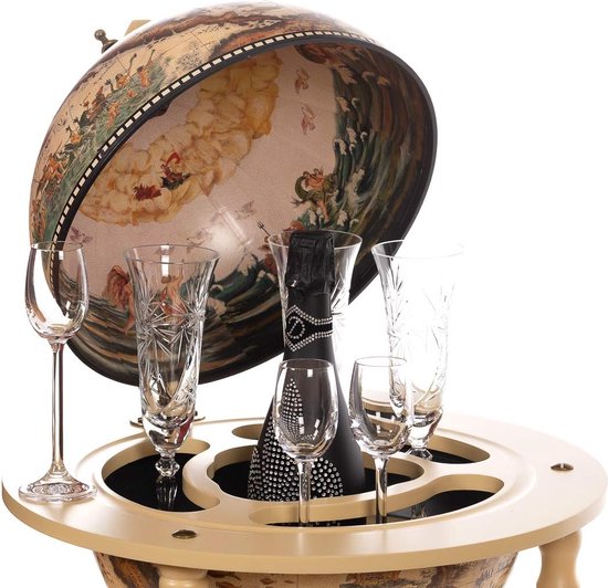 Globus Bar Barwagen Globusbar huisbar minibar wijnrek met wielen | bol