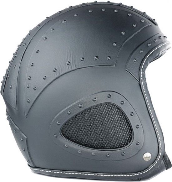 Bores Helm SRM Slight 4 Iron Finale Leder-Jethelm Matt Schwarz ohne ECE ...