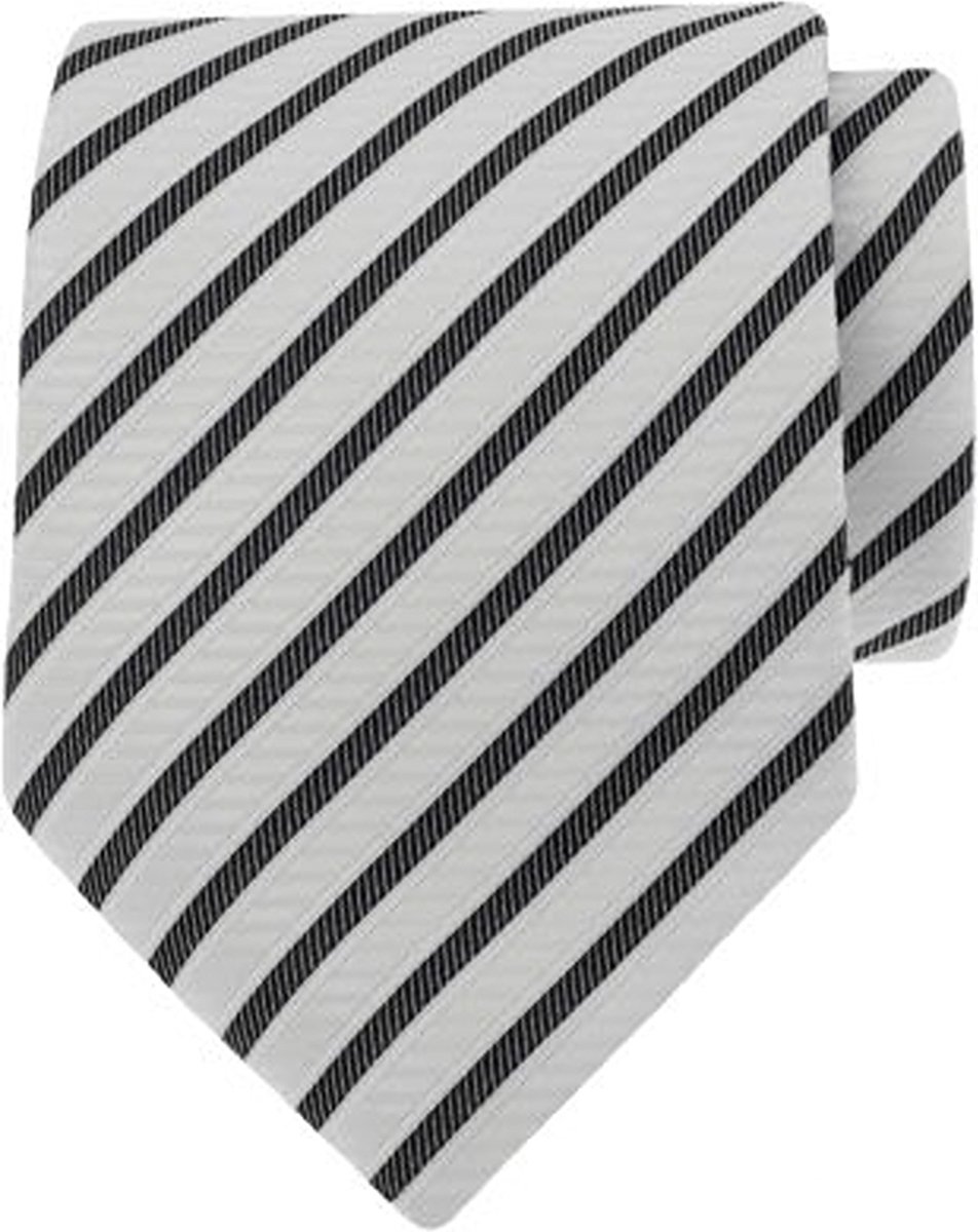 Witte stropdas met zwarte strepen | bol