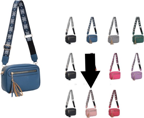 Dudlin - crossbody- handtas - fashionable riem - roze | bol