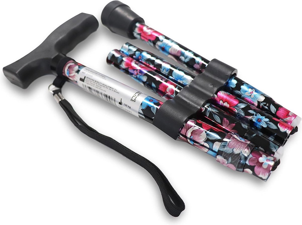 Opvouwbare Wandelstok Bloemen, Verstelbare Wandelstok voor Ouderen ...