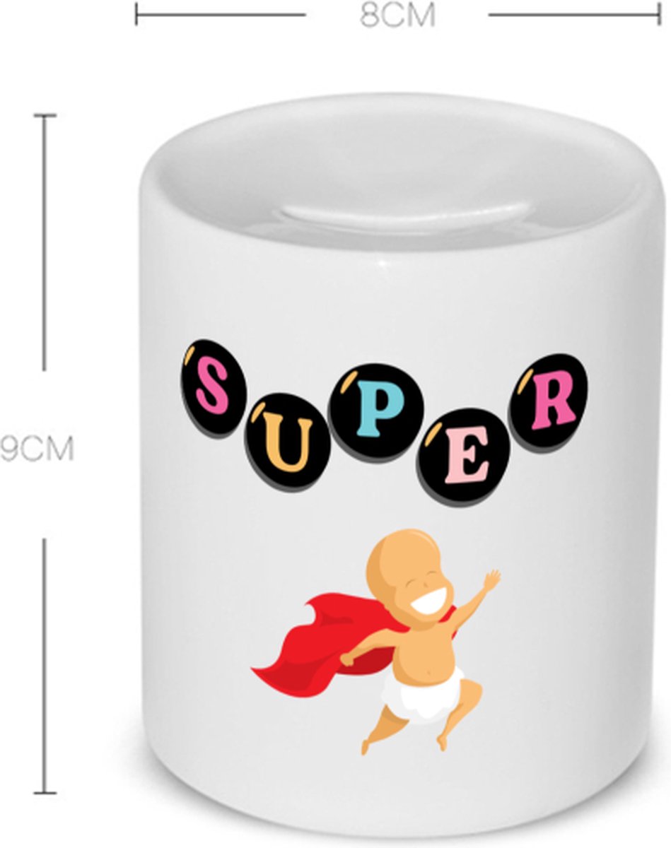 Akyol - super baby met cape Spaarpot - Baby - super baby - verjaardag ...