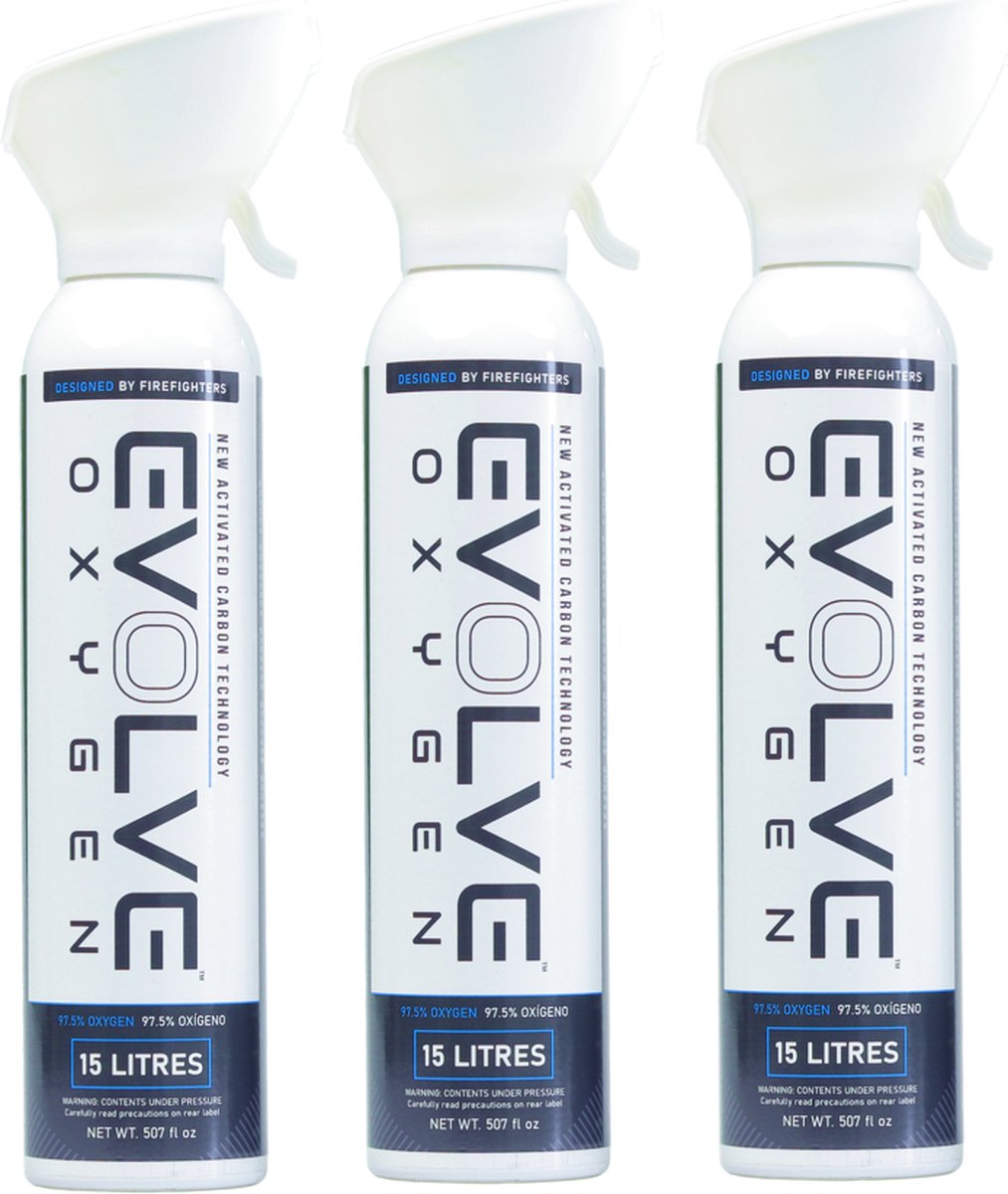 Evolve Oxygen 3x 15L - Pure Zuurstof (97%) - Zuurstoffles | bol
