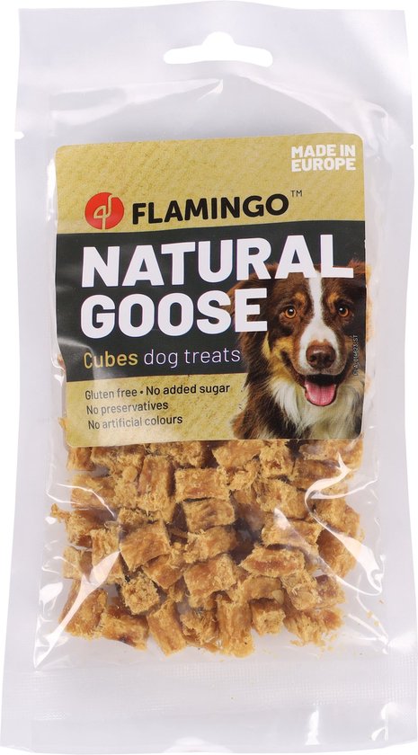 Flamingo Nature - Snack Honden - Nature Snack Gans Blokjes 80g - 1st ...