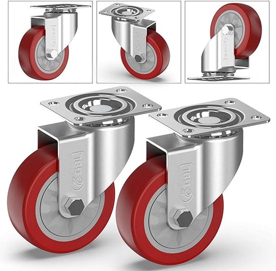 Heavy Duty Casters / Trolley Wheels for Furniture - Rubber Heavy Duty ...