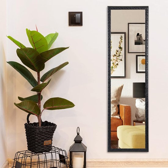 Grote spiegel, 127 x 35,5 cm, wandspiegel in barokstijl met patroon ...