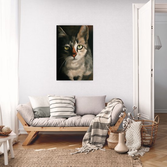 Kat poster 60x90 cm - Kat wanddecoratie - Muurdecoratie kat - Dieren ...