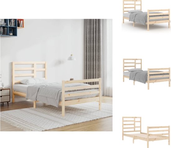 vidaXL Houten Bedframe - Moderne Slaapkamer - Eenpersoonsbed - 90 x 200 ...