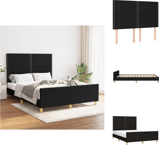 vidaXL Bedframe - Stof - Verstelbaar Hoofdeind - Multiplex Lattenbodem ...