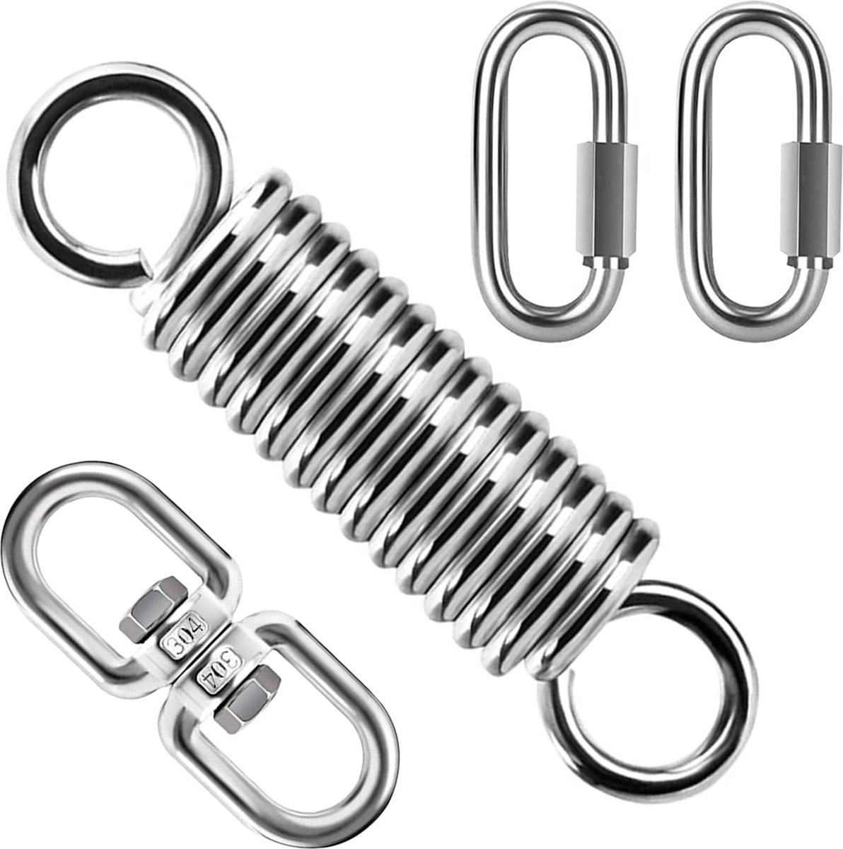 Swing Spring voor Hangstoel met 360° Draaibaar en 2 Karabijnhaken, Veer ...