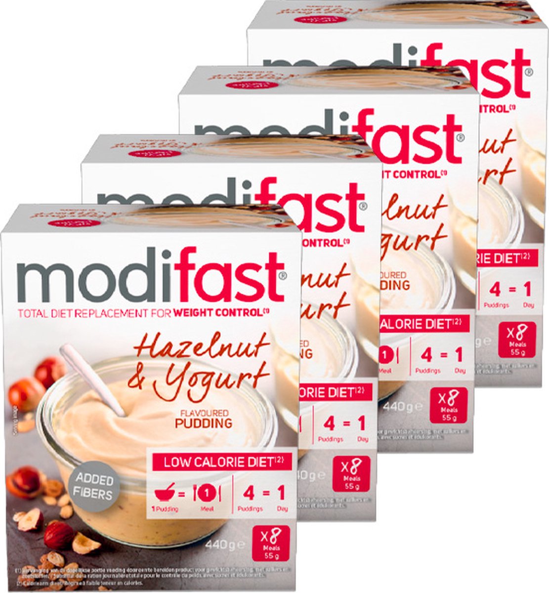 Modifast Intensive | Pudding Yoghurt Hazelnoot| 4 Stuks | 4 x 440 g | bol